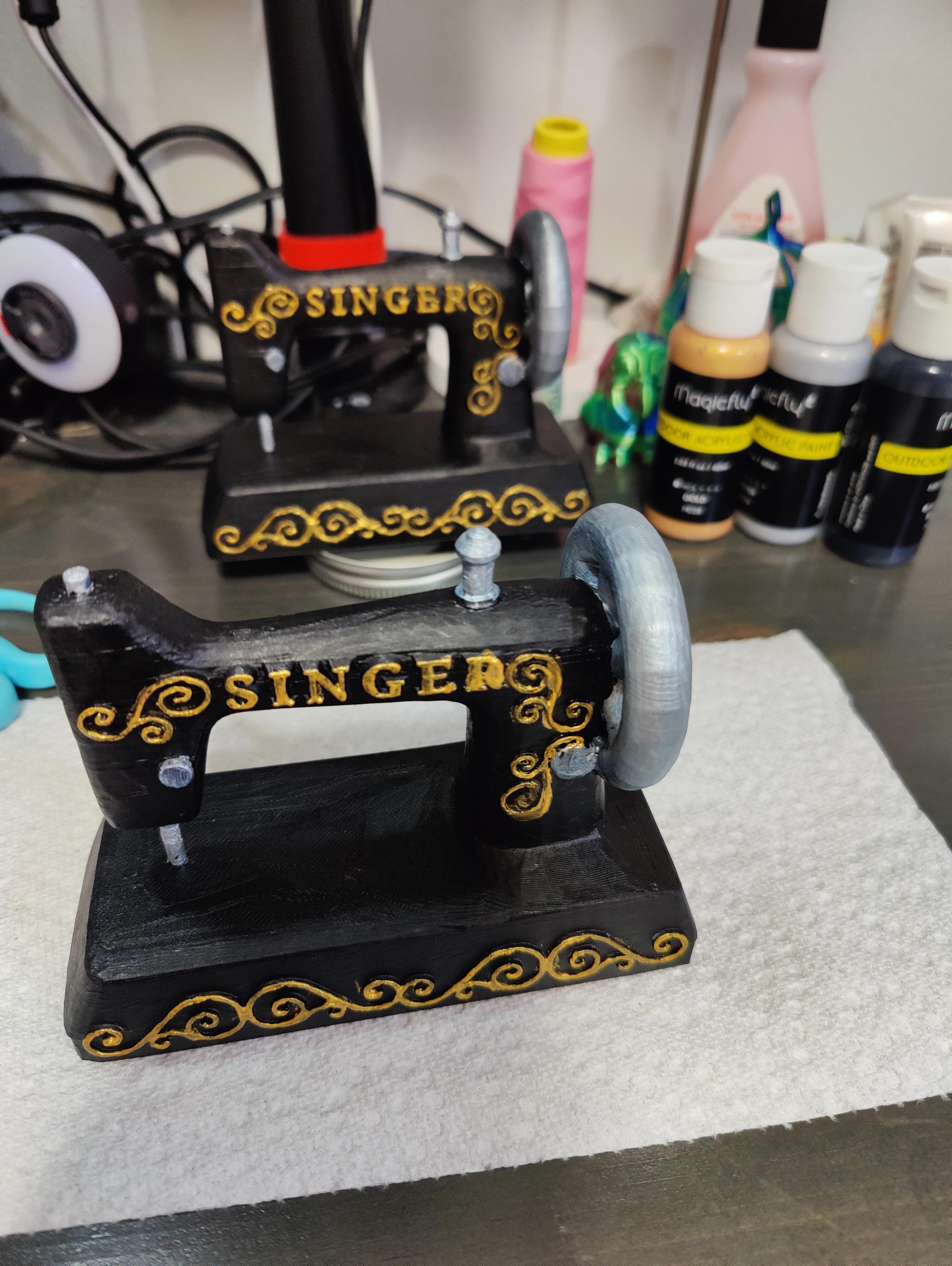 Hand Painted 3D Printed Sewing Machine - Etsy