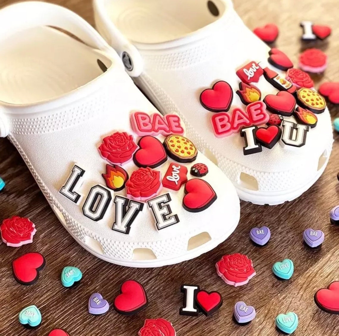 Love Shoe Charms Conversation Hearts Croc - Etsy