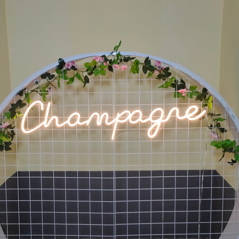 Custom Neon Sign Champagne Wedding Neon Sign Party Sign - Etsy