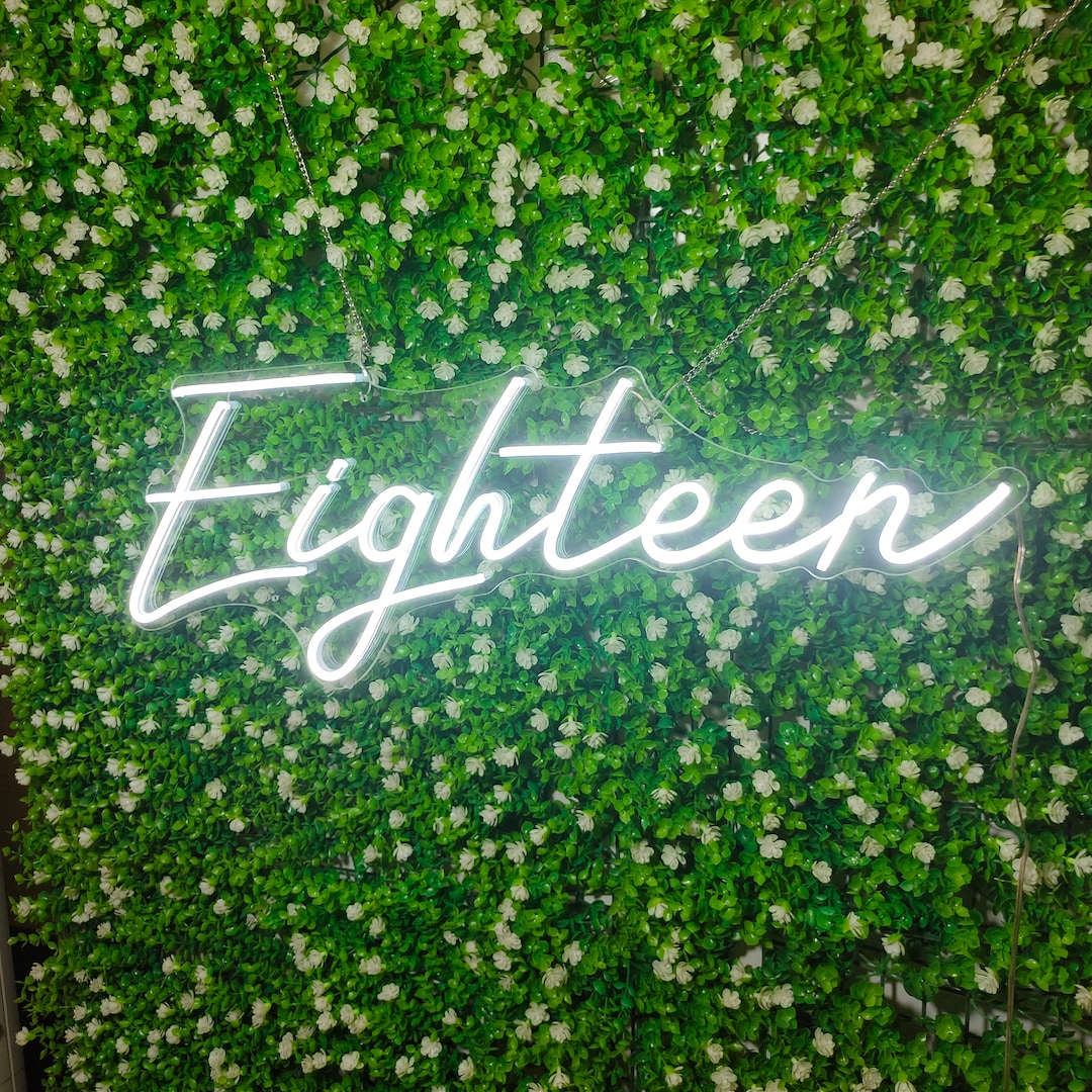 Custom Neon Sign |18 Eighteen | Neon Flex Sign | Night Lights ...