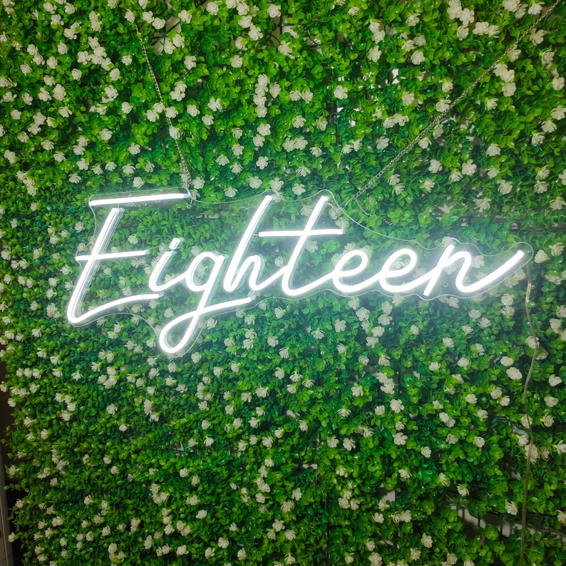 Custom Neon Sign |18 Eighteen | Neon Flex Sign | Night Lights ...
