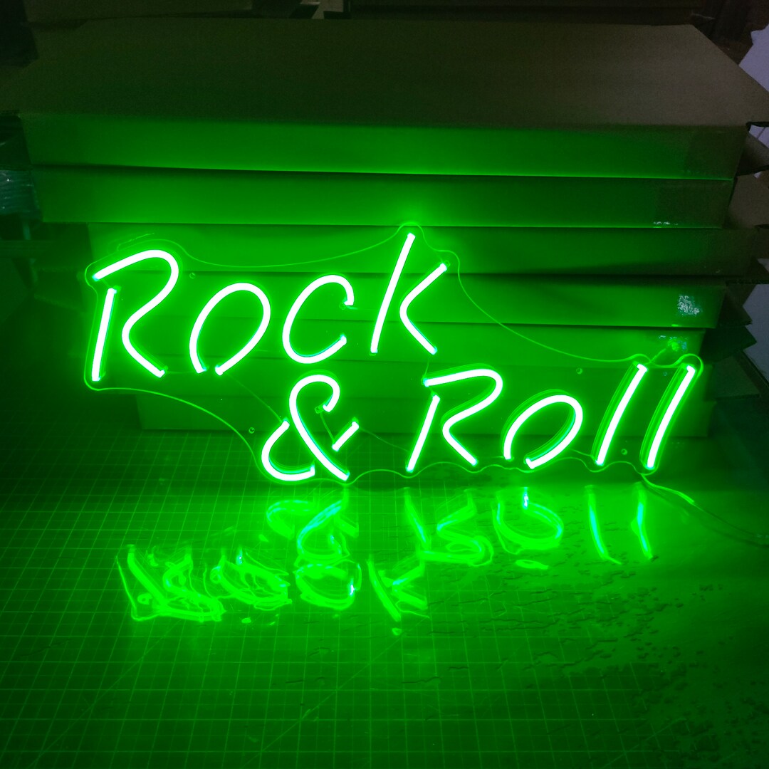 Neon Light Rock and Roll Sign Custom Neon Name Led - Etsy