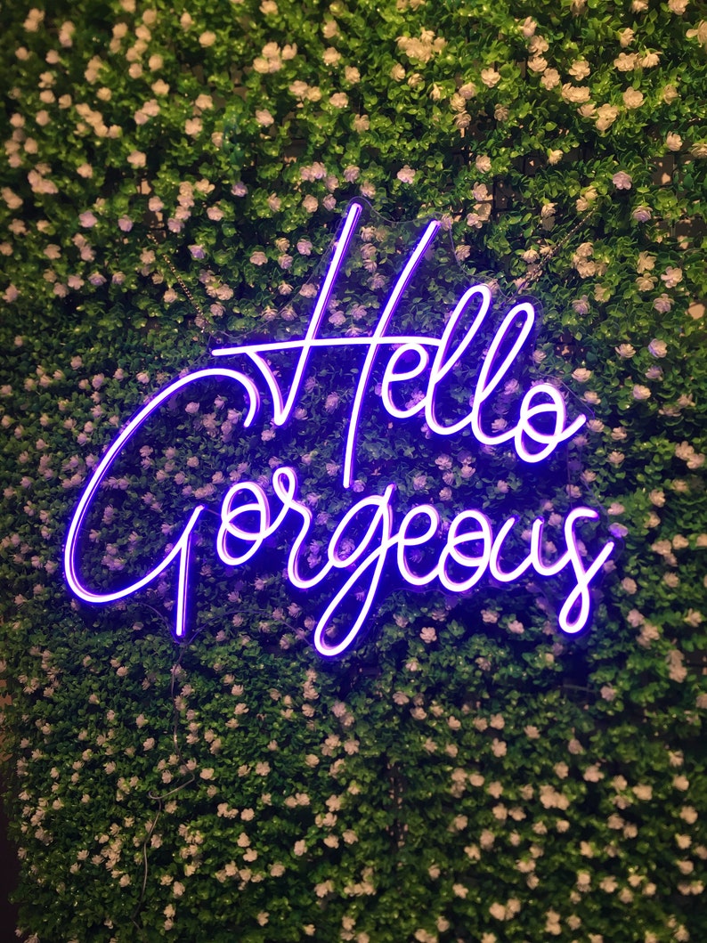 Neon Sign Custom Hello Gorgeous for Bedroom Home Girl Room - Etsy