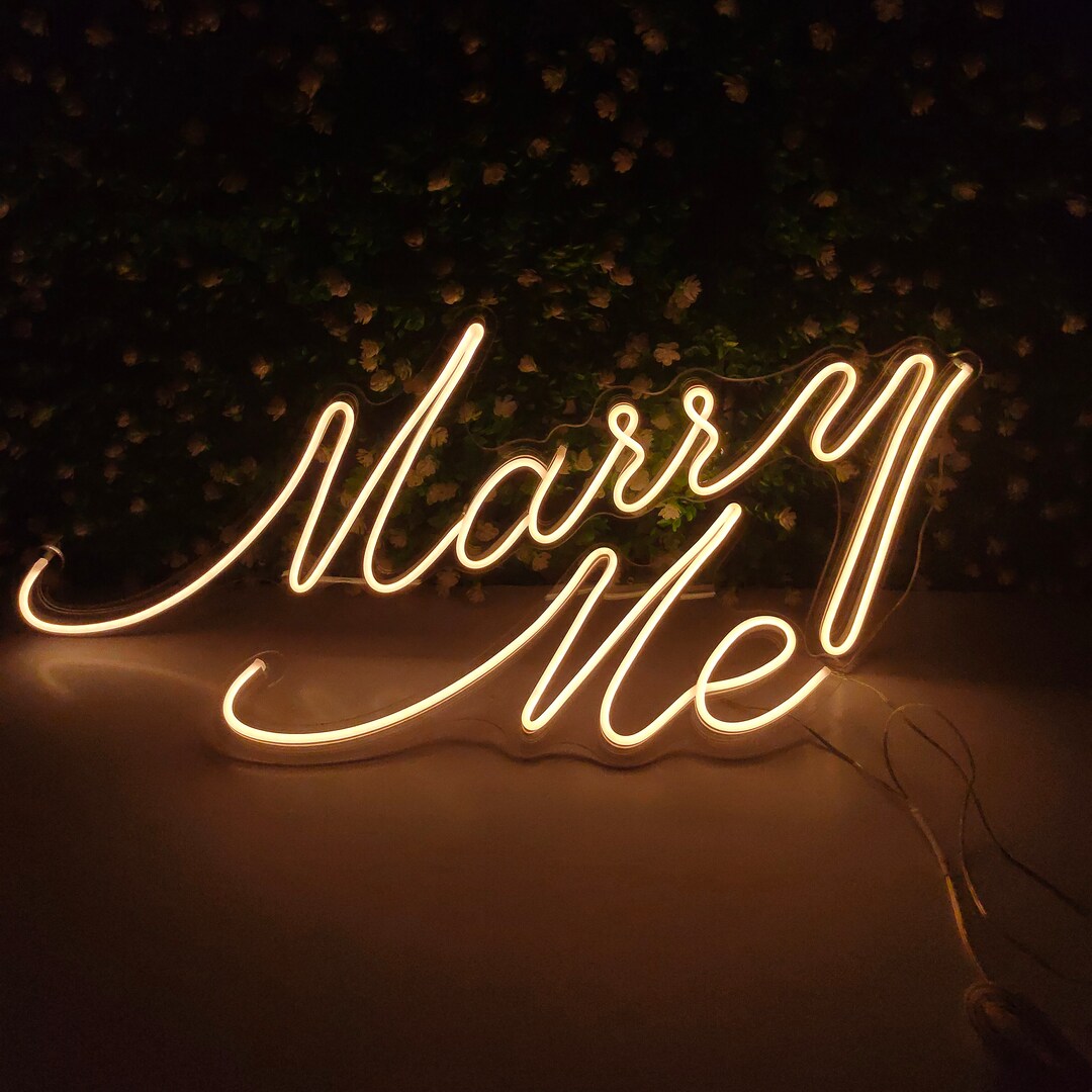 Custom Neon Sign Wedding Marry Me Neon Sign Custom Engagement - Etsy
