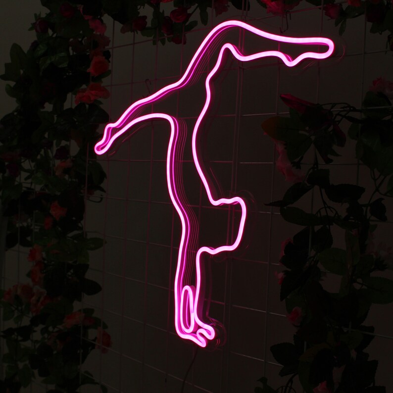 Jumping Custom Neon Sign Sexy Womans Bar Silhouette Etsy
