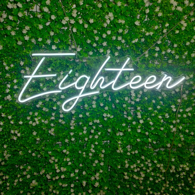 Custom Neon Sign 18 Eighteen Neon Flex Sign Night Lights | Etsy
