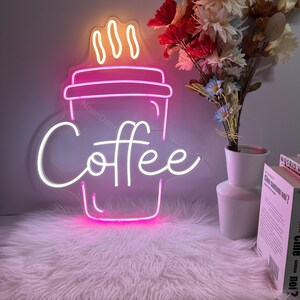 Neon Sign Custom Coffee Shop Logo Business Neon Light Party Club Bar ...