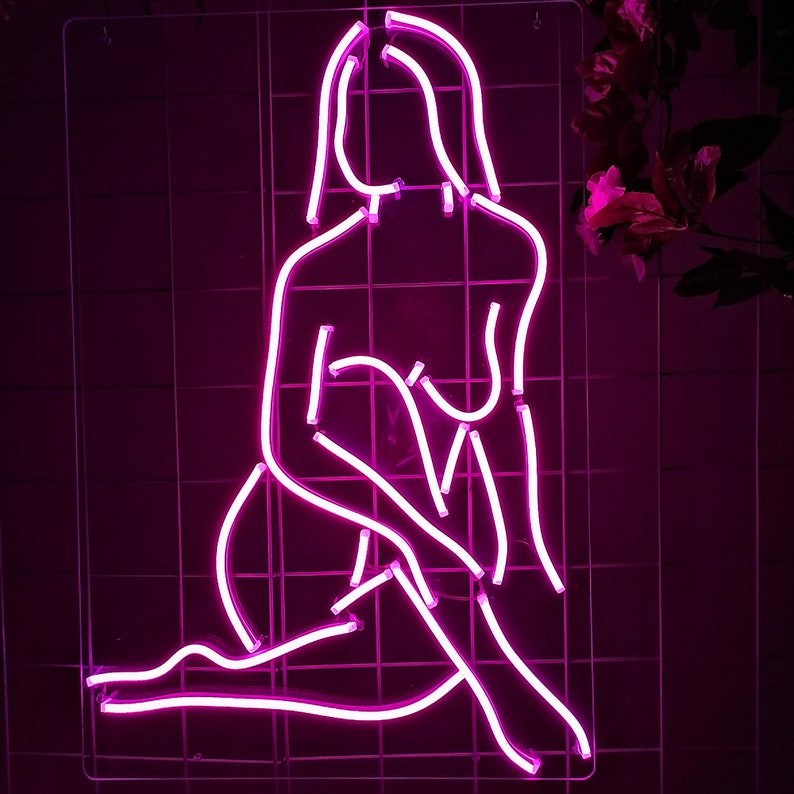 Custom Neon Sign Sexy Womans Bar Silhouette Decoration Etsy
