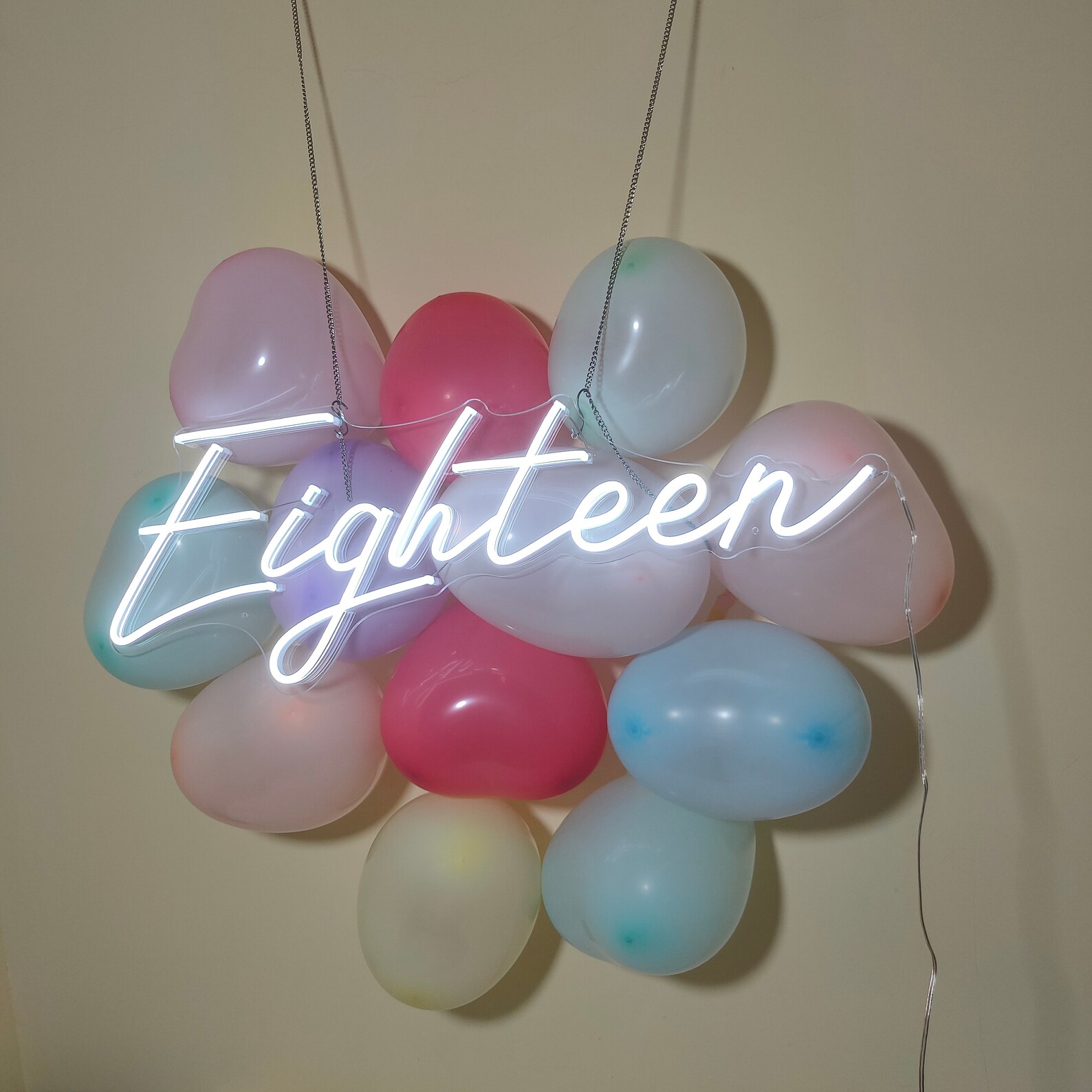 Custom Neon Sign |18 Eighteen | Neon Flex Sign | Night Lights ...