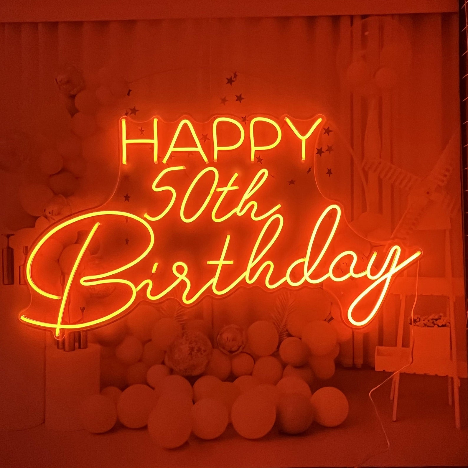 Neon Sign Happy Birthday Custom Neon Sign 50th Birthday Neon - Etsy