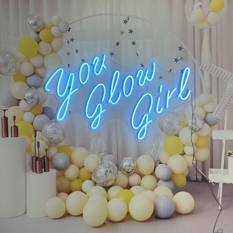 You Glow Girl Custom Neon Sign Bedroom Party Decoration Wall Hanging ...