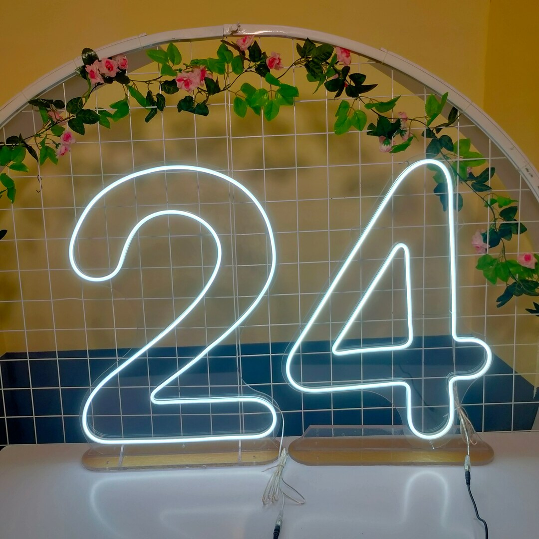 Neon Sign Custom Number 0-9 Flex LED Neon Light Home Baby Birthday，21st ...