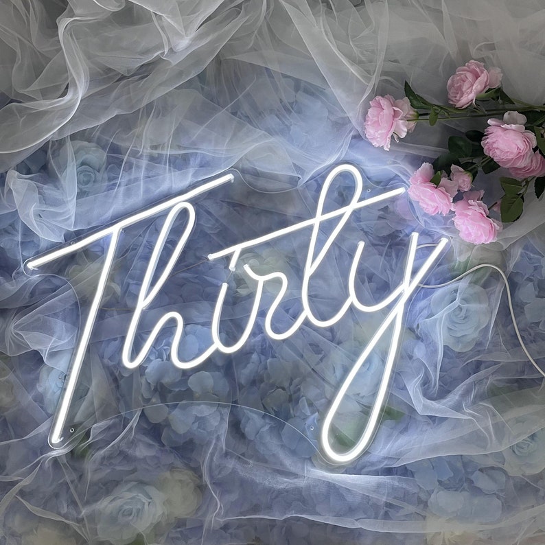 Neon Signs Custom | Neon Sign Thirty | Neon Birthday Sign | Happy ...