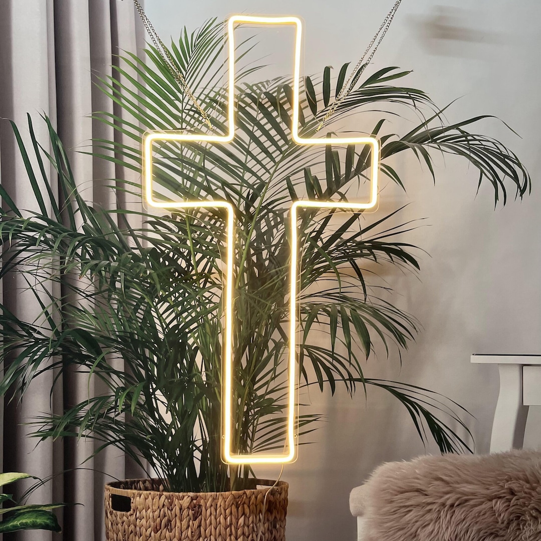 Custom Neon Sign |cross Neon Sign | Neon Sign Wall Decor | Wedding Neon ...