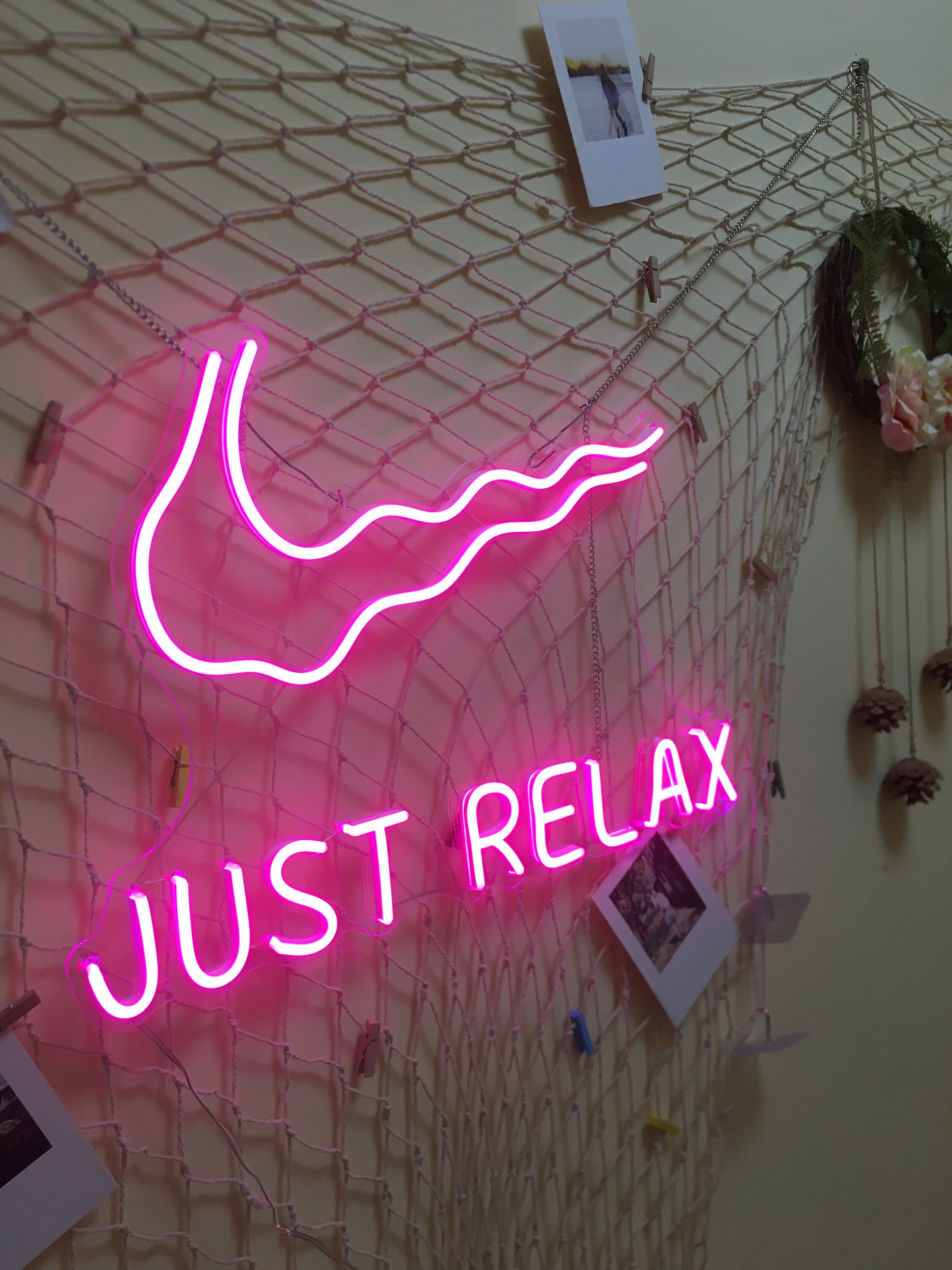 Just Relax Neon Signs Custom Logo Shop Nane for Kid Room | Etsy