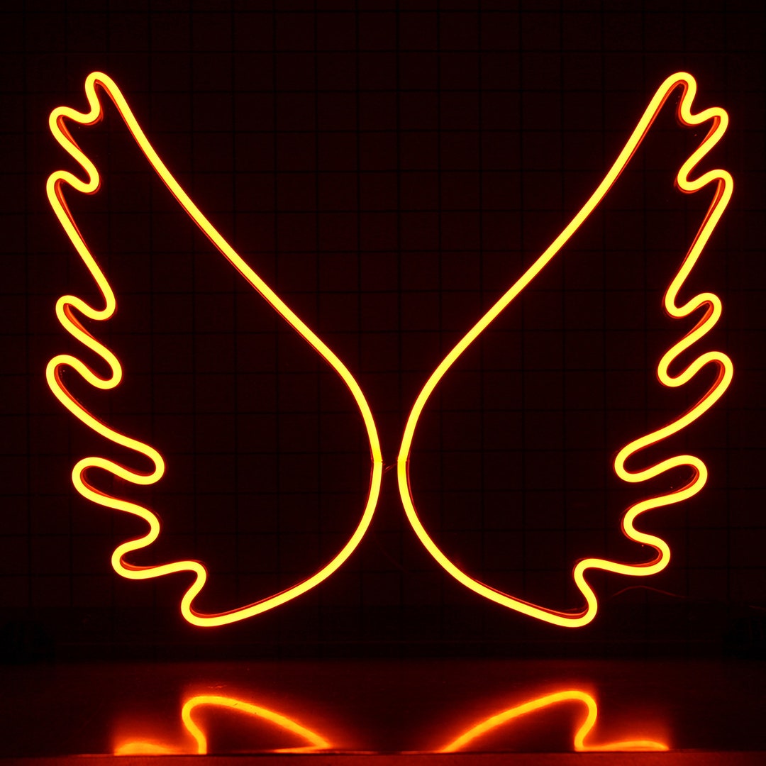 Аngel Wings Neon Sign / Halo Neon Sign Custom / Wedding Party - Etsy