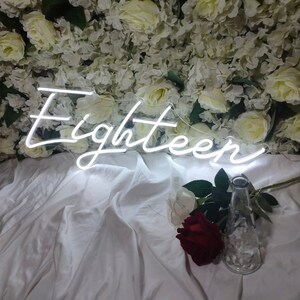 Custom Neon Sign |18 Eighteen | Neon Flex Sign | Night Lights ...