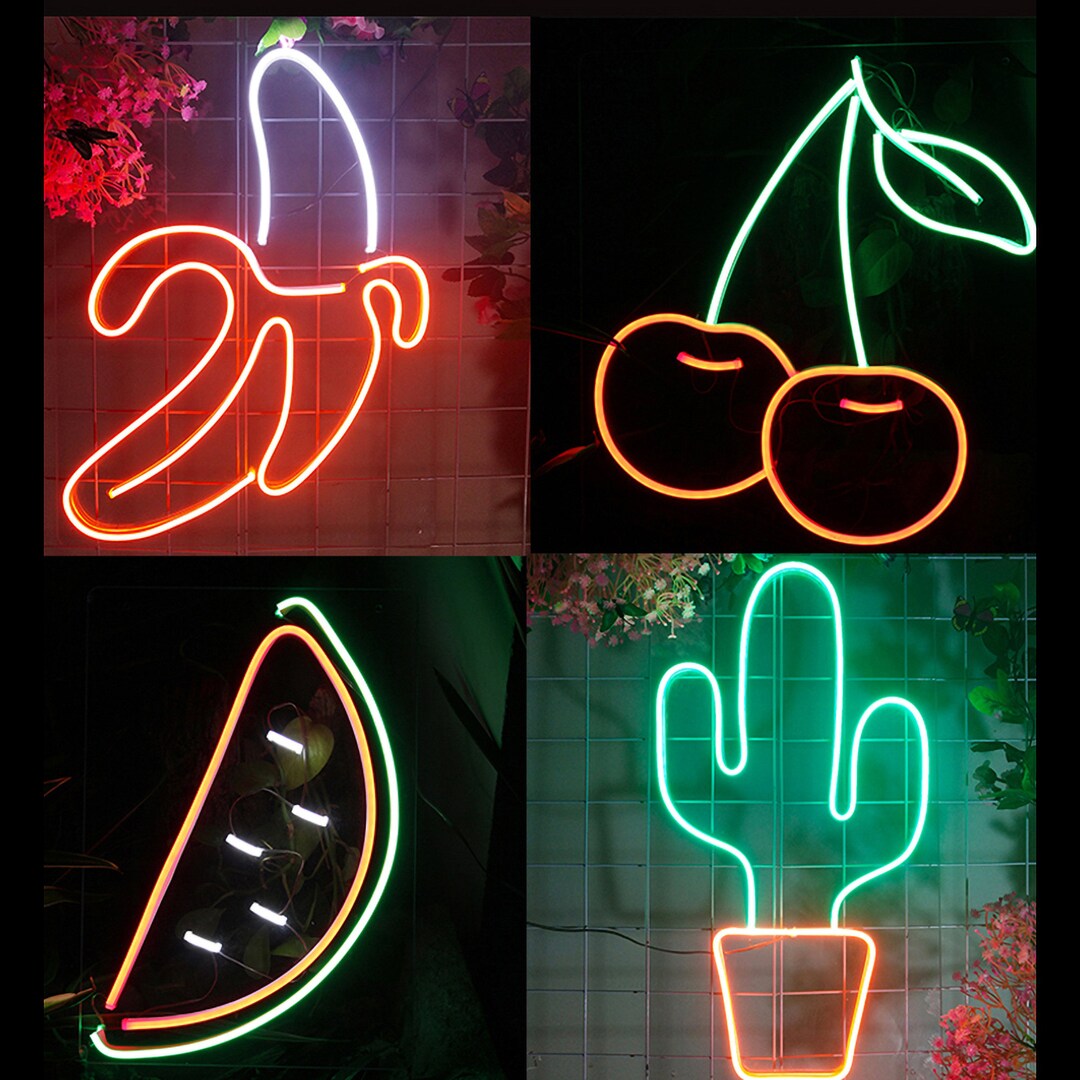 Neon Sign Custom | Neon Sign Banana | Fruit Cherry Neon Sign ...