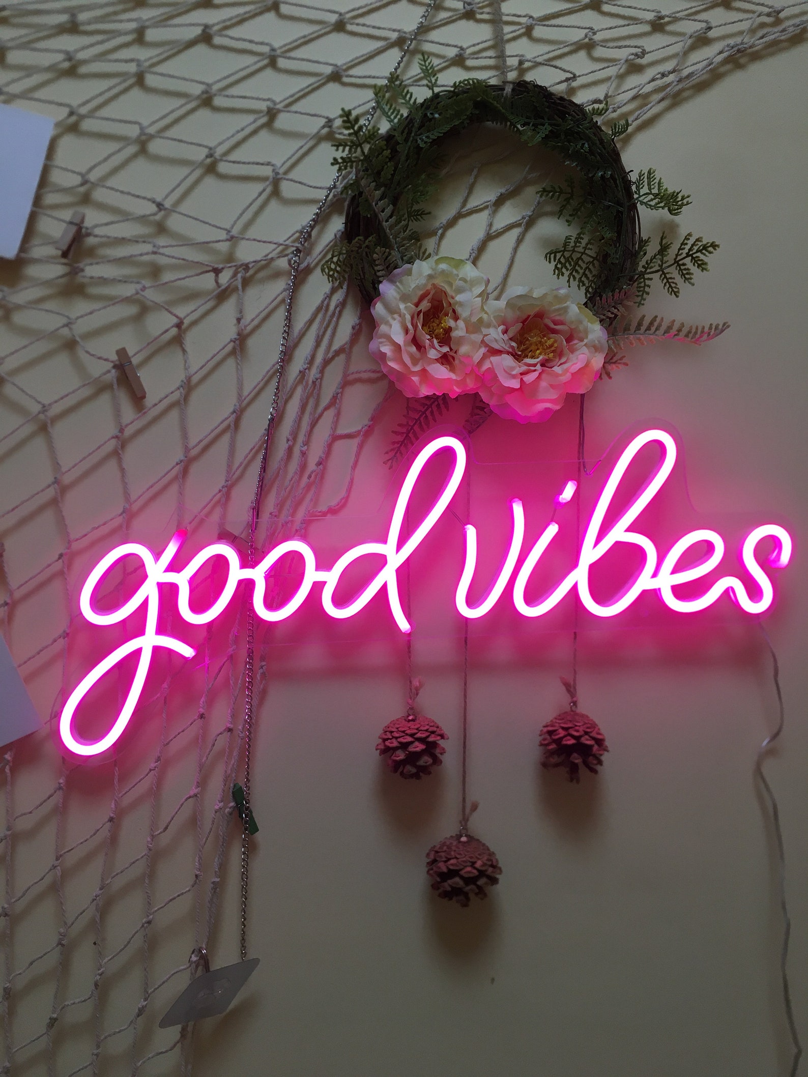 Custom Neon Signs Lights Good Vibes Art Bar Pub Club Wall Hanging Party ...