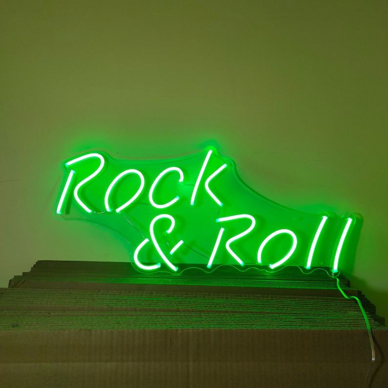Neon Light Rock and Roll Sign Custom Neon Name Led - Etsy
