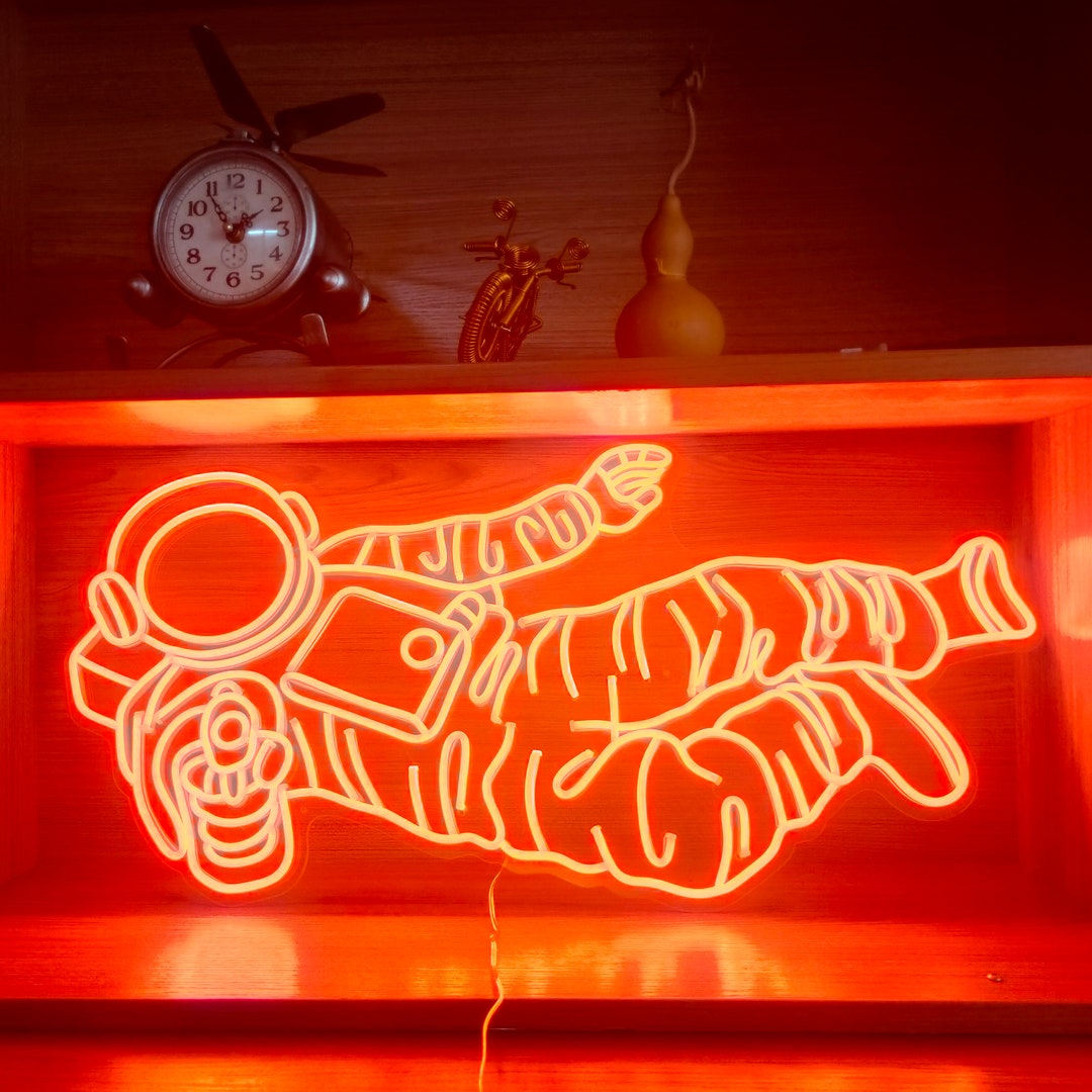 Custom Neon Sign | Astronaut Neon Sign | Spaceman Neon Sign Bedroom ...