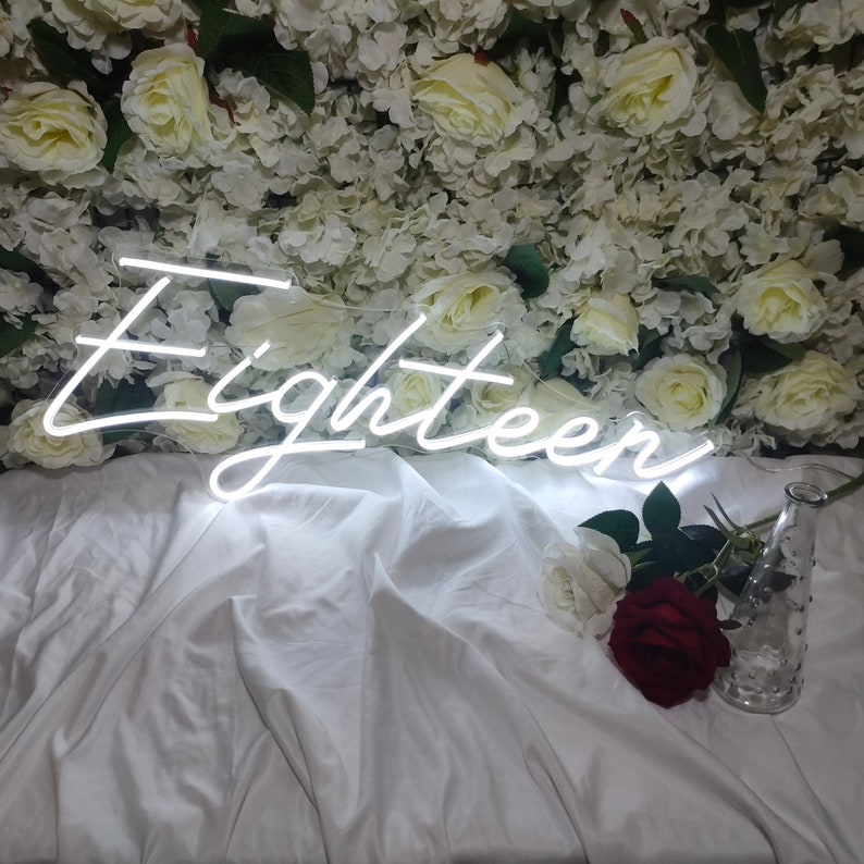 Custom Neon Sign |18 Eighteen | Neon Flex Sign | Night Lights ...
