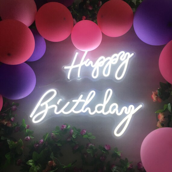 Custom Neon Sign Happy Birthday Neon Sign Custom Neon Name - Etsy