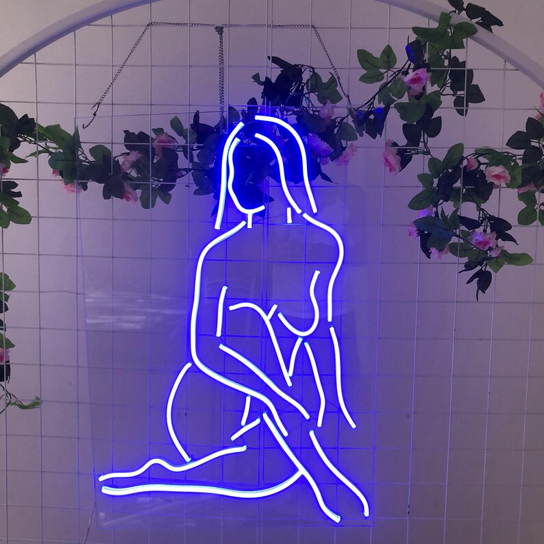 Custom Neon Sign Sexy Womans Bar Silhouette Decoration Etsy