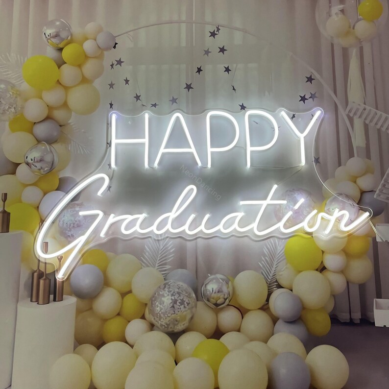 Neon Signs Custom Happy Graduation Neon Sign Wall Decor Neon Sign Art ...