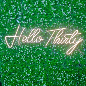 Hello Thirty Neon Sign Custom 30th Birthday Neon Sign Art Wall Decor ...