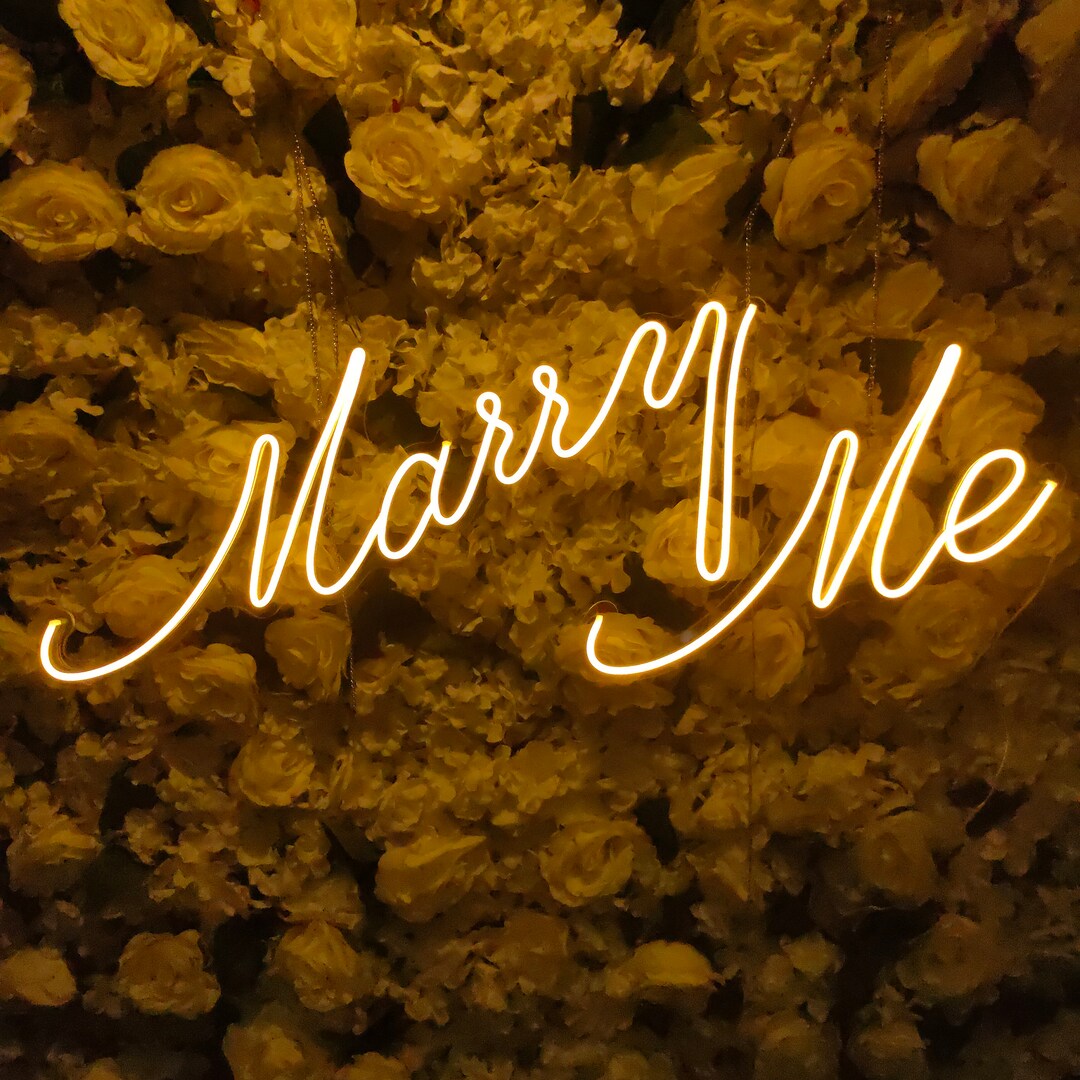 Custom Neon Sign Wedding Marry Me Neon Sign Custom Engagement Party ...