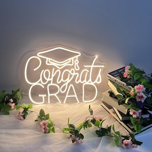 Neon Sign Custom , Congrats Grad Neon Sign ,neon Sign Bar , Neon Light ...