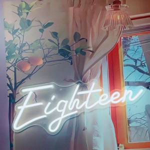 Custom Neon Sign |18 Eighteen | Neon Flex Sign | Night Lights ...