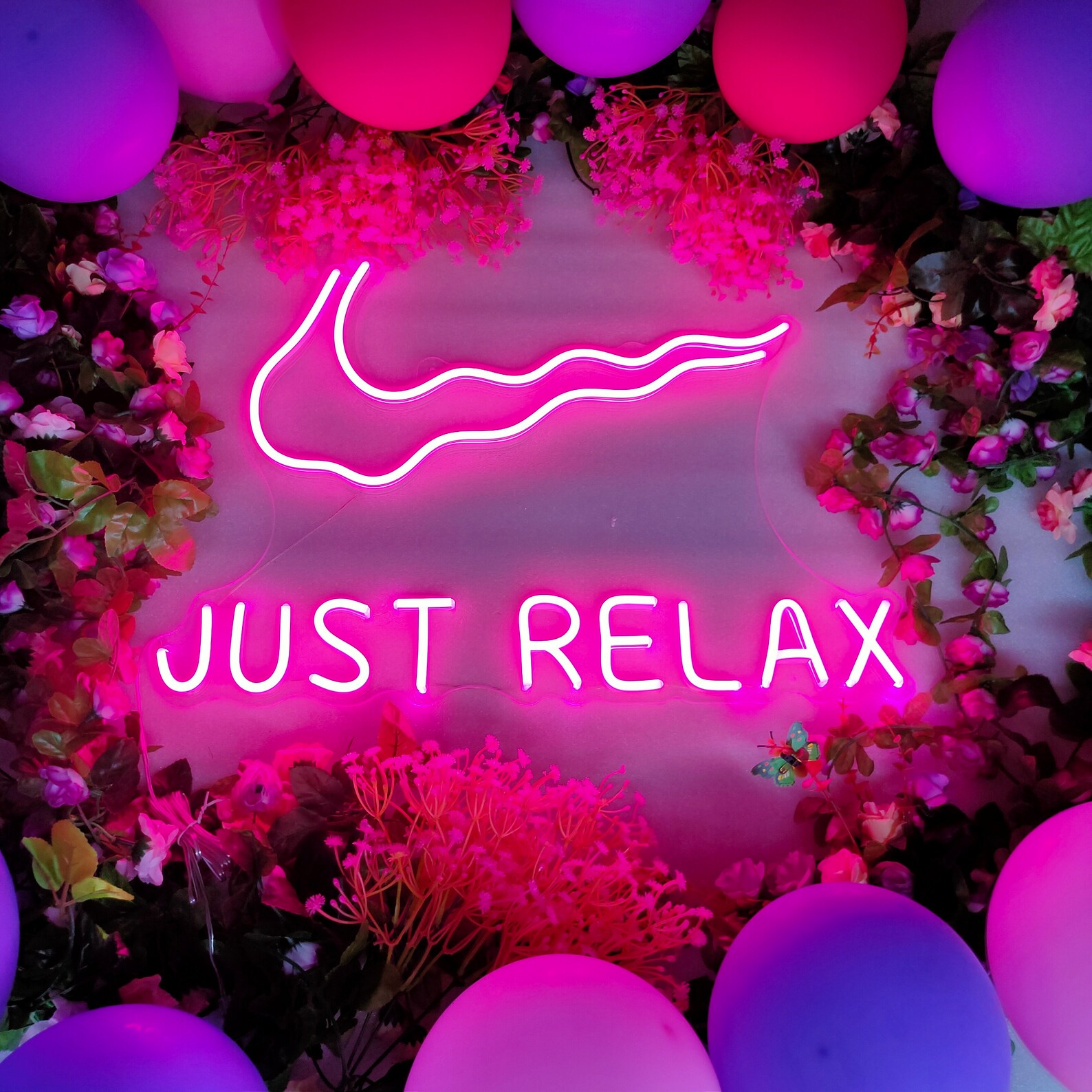 Just Relax Neon Signs Custom Logo Shop Nane for Kid Room | Etsy