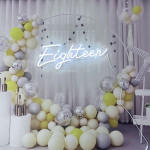 Custom Neon Sign |18 Eighteen | Neon Flex Sign | Night Lights ...