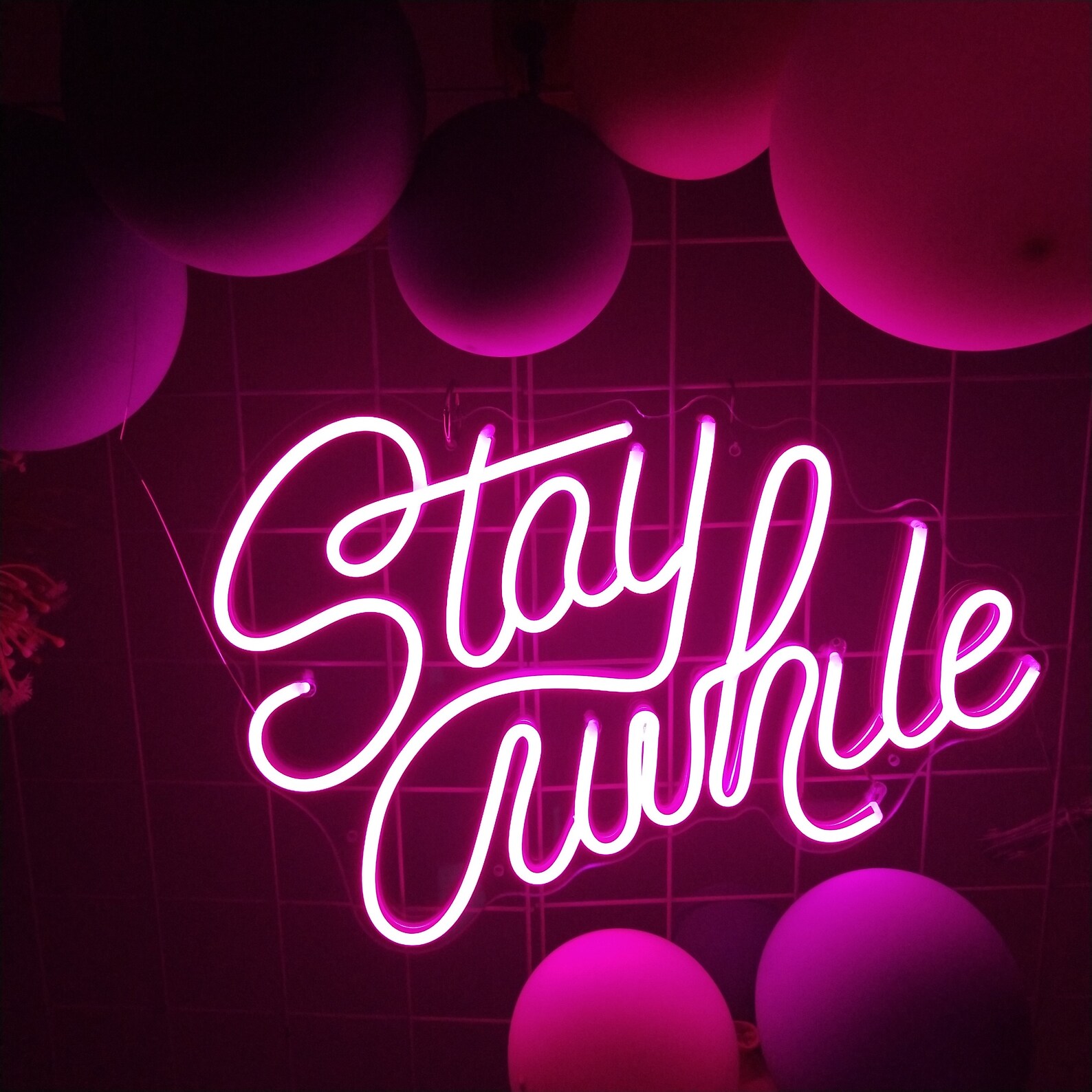 Custom Neon Sign Stay A While Neon Sign Neon Wedding Custom - Etsy