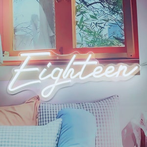 Custom Neon Sign |18 Eighteen | Neon Flex Sign | Night Lights ...