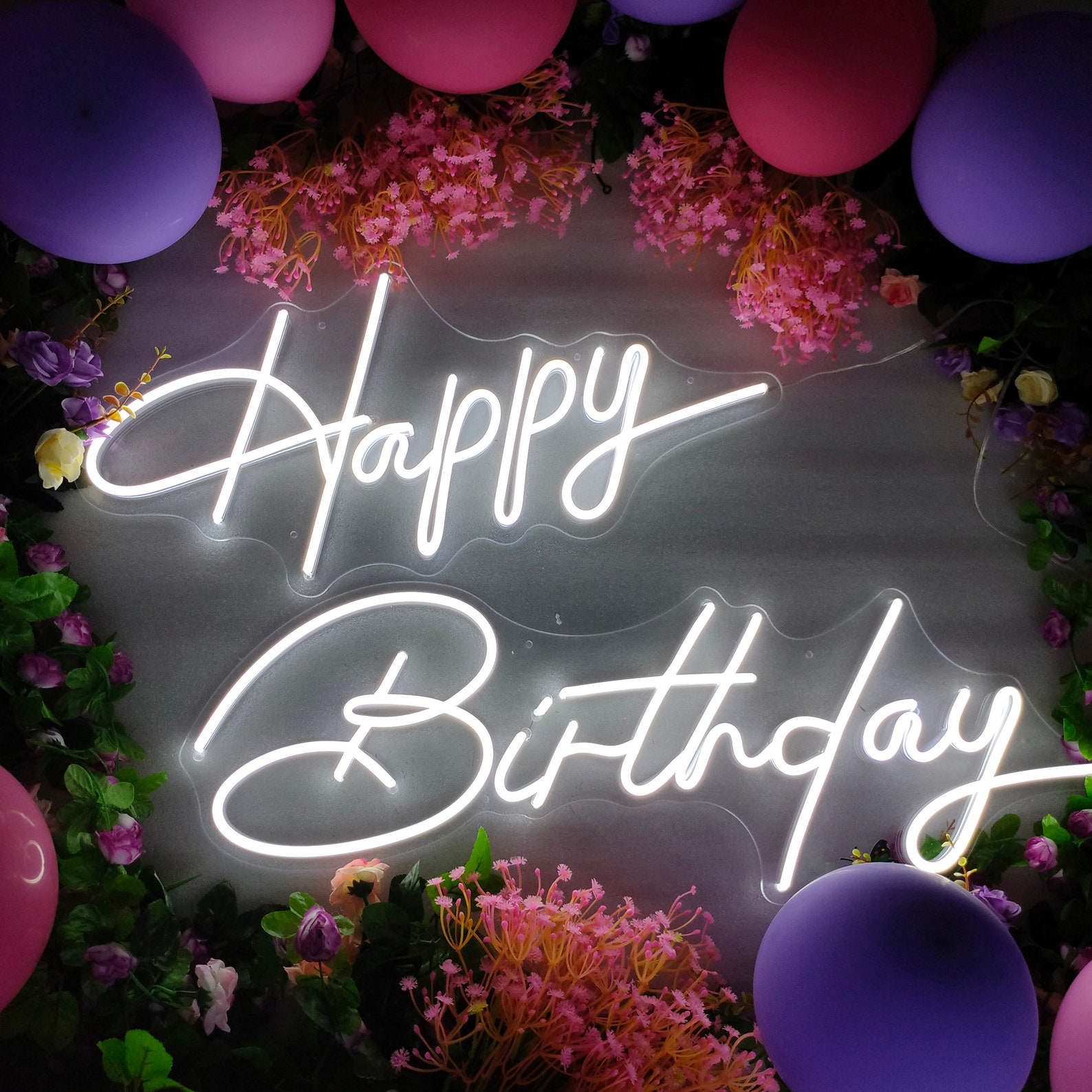 Neon Sign Custom Happy Birthday Neon Light Party Baby Show Gender ...