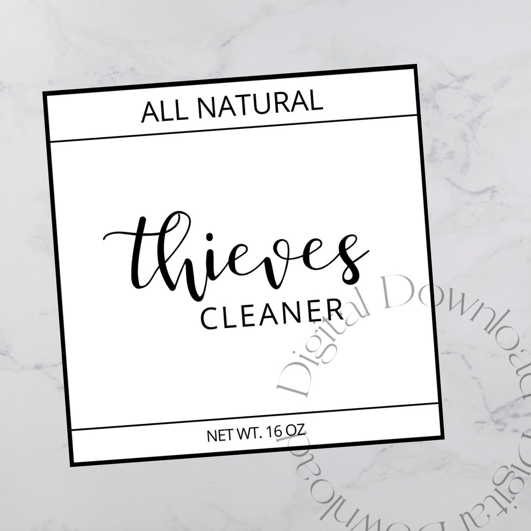 Thieves Cleaner Label, Printable, Minimalist, 3x3, Sticker, Young ...
