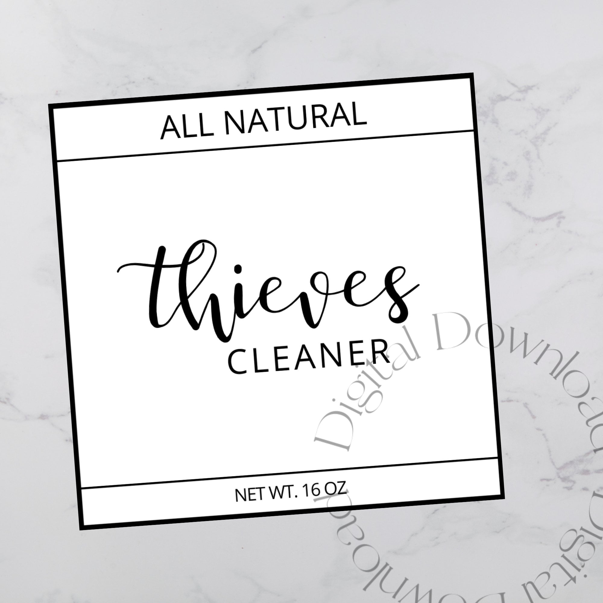 Thieves Cleaner Label, Printable, Minimalist, 3x3, Sticker, Young ...