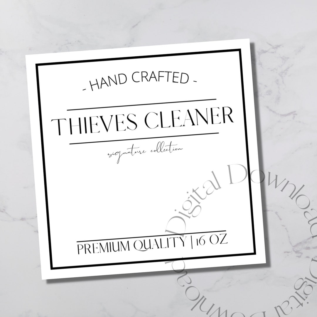 Thieves Cleaner Label, Printable, Minimalist, 3x3, Sticker, Young ...