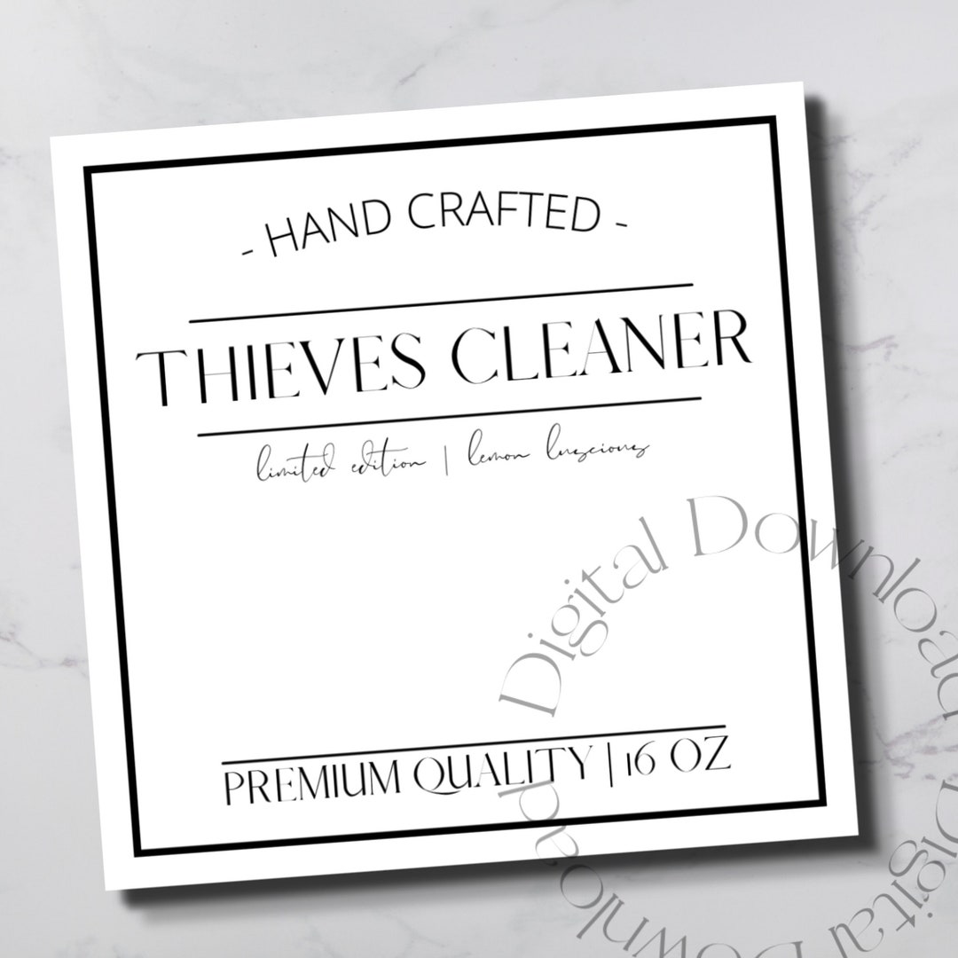 Lemon Luscious Thieves Cleaner Label, Printable, Minimalist, 3x3 ...
