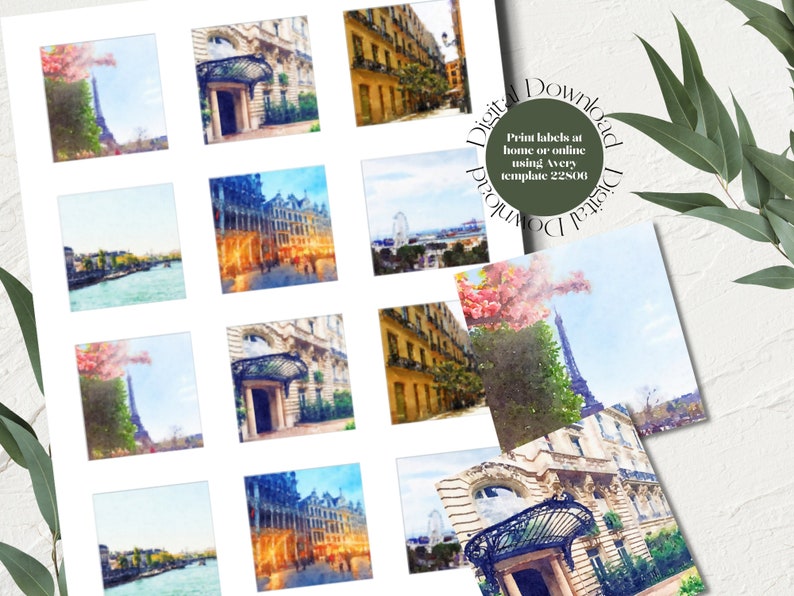 Paris France French Cityscapes Labels for Rollerballs & Bottles ...