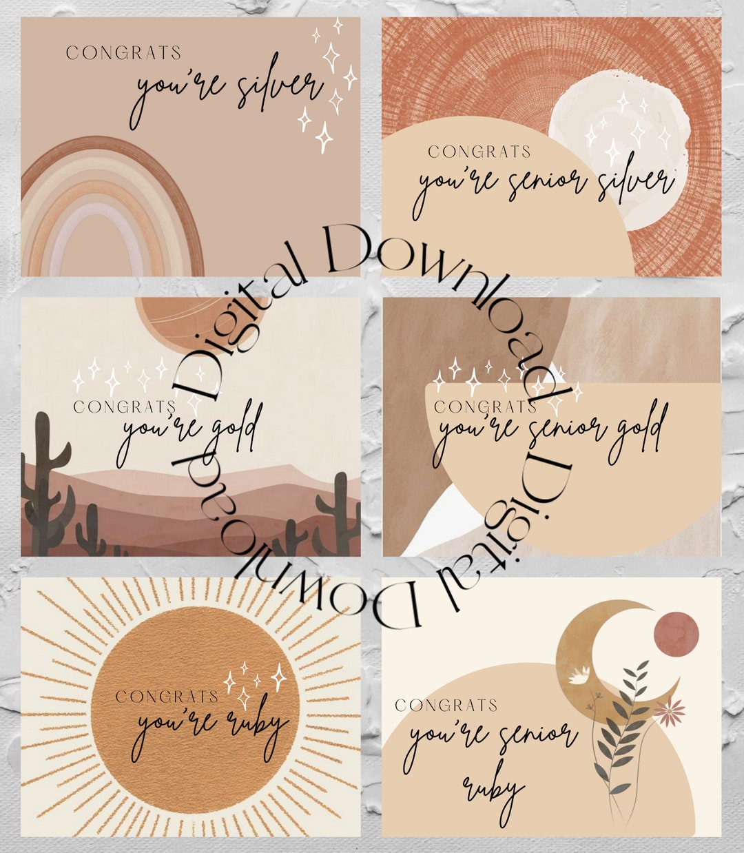 PLEXUS Boho Rank up Postcards - Silver-emerald Rank up Card - Instant ...