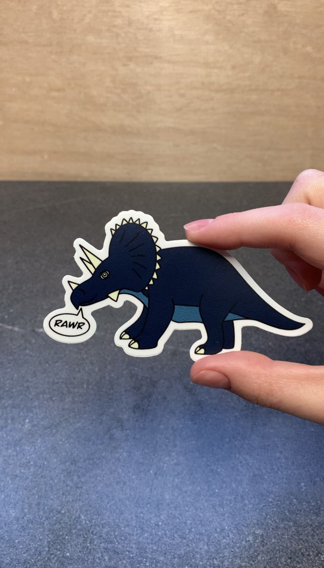 Triceratops Die Cut Dinosaur | Dino Sticker - Etsy UK