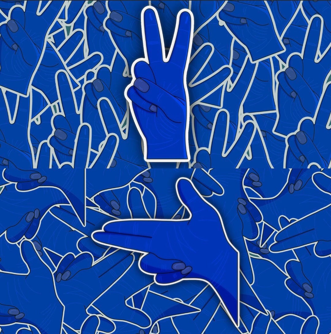 Peace Sign & Finger Gun Gesture Hand Die Cut Sticker Label Bundle - Etsy