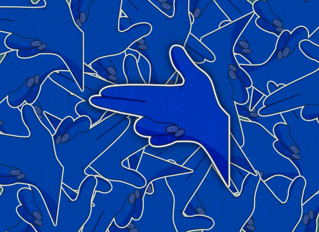 Finger Gun Gesture Hand Die Cut Sticker Label - Etsy