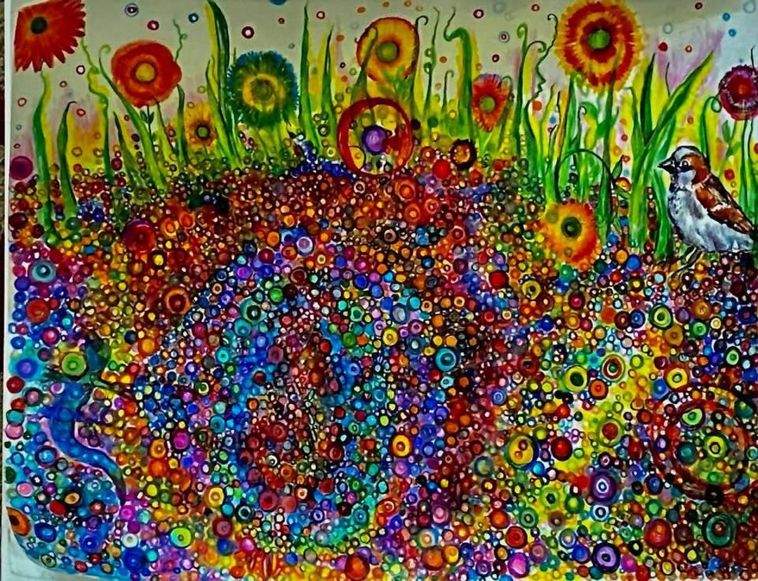 Colorful Art Print, Fertile Ground, Hippie, Sparrow Art, Flower, Nature ...