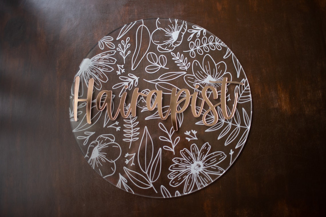 Hairapist Sign Hair Stylist Sign Rose Gold Sign Custom - Etsy