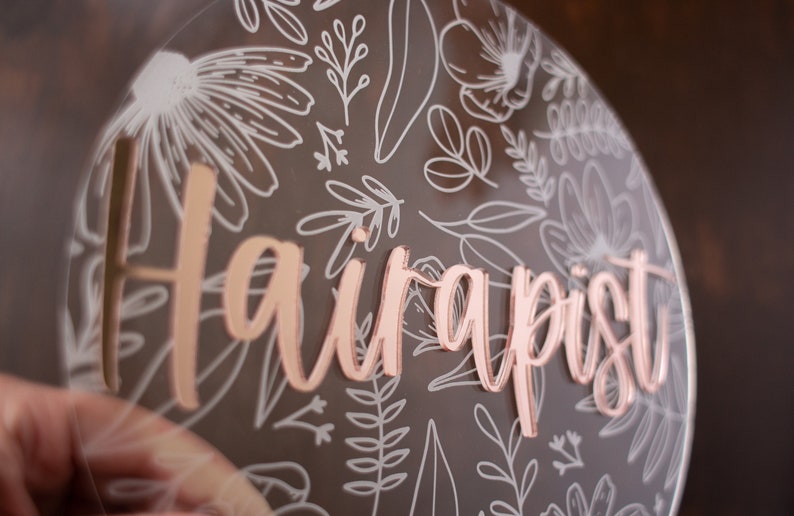 Hairapist Sign Hair Stylist Sign Rose Gold Sign Custom - Etsy